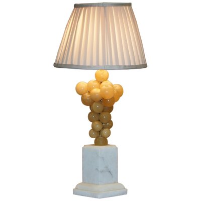 Carrara Marble Base Lamp with Alabaster Grapes by Freddy Rensonnet for sale at Pamono