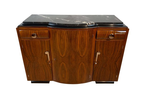 Art Deco Sideboard Walnut Veneer Nickel Fittings France circa 1930 for sale at Pamono