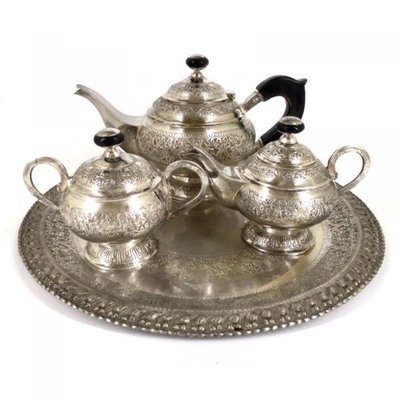 arabic tea set silver