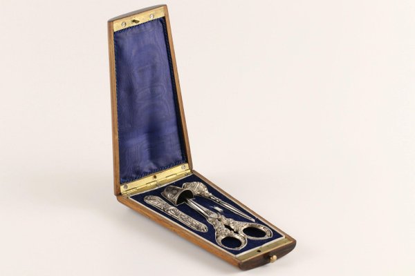 antique sewing set
