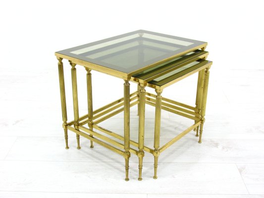 Glass and metal nest of tables store