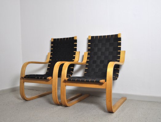 Set of Model 406 Lounge Chairs by Alvar Aalto for Artek for Set of Model 406 Lounge Chairs by Alvar Aalto for Artek for