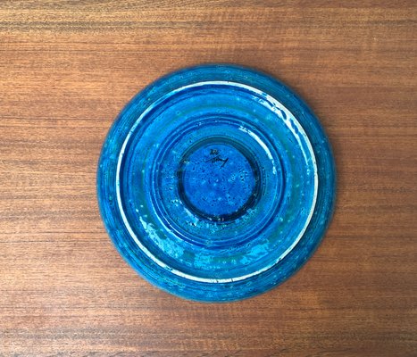 Large Mid-Century Italian Rimini Blu Pottery Bowl by Aldo Large Mid-Century Italian Rimini Blu Pottery Bowl by Aldo