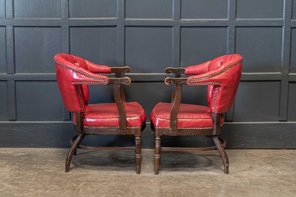 Red leather club chairs store