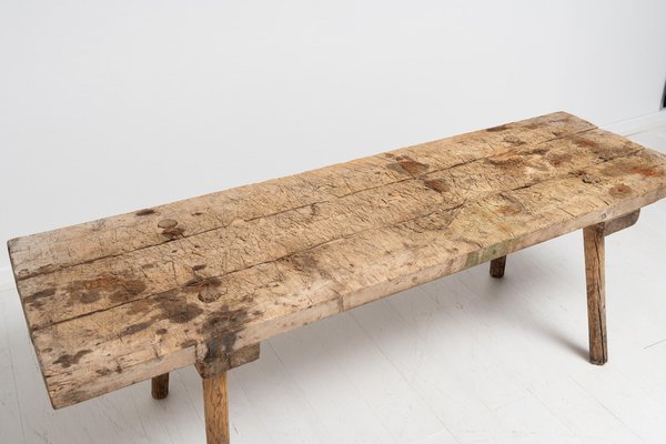 19th Century Swedish Folk Art Work Bench Coffee Table