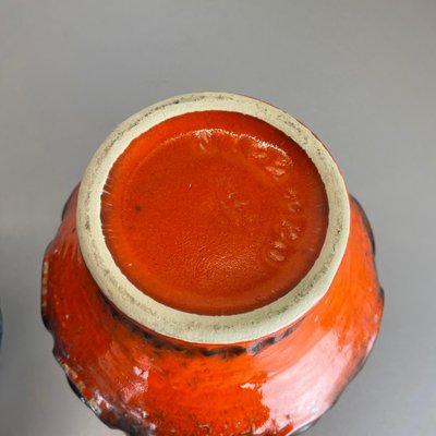 German Fat Lava Op Art Pottery Vase from Jasba Ceramics, Set German Fat Lava Op Art Pottery Vase from Jasba Ceramics, Set