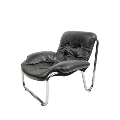 Black leather sling chair store
