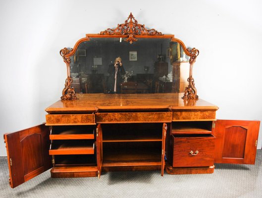 Early Victorian Pollard Oak Chiffonier Sideboard 19th Century