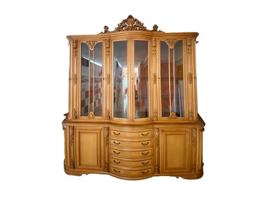 20th Century Vintage Solid Wood Display Cabinet For At Pamono