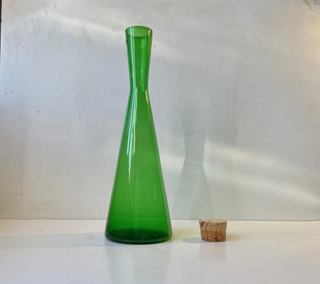 Kitchen & Dining Wine Decanter Vintage Green Glass Bottle Vintage MCM Holmegaard Denmark Kastrup ...