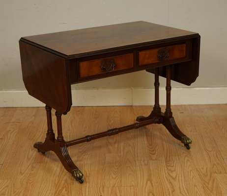Vintage Flamed Mahogany Extendable Drop Leaf Side Table