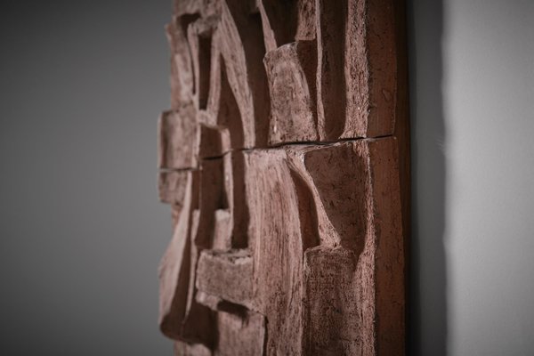 Abstract Clay Relief Sculpture