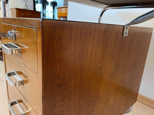 Vintage Bauhaus Oak Veneer Desk from Mücke & Melder, 1940s Vintage Bauhaus Oak Veneer Desk from Mücke & Melder, 1940s