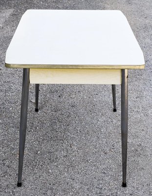 Kitchen Table with White Formica Top and Leveler Italy 1970s for sale at Pamono