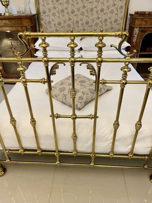Victorian Gilded Solid Brass Half Tester Double Bed for sale at Pamono