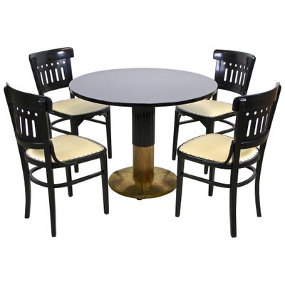 Bentwood Dining Table and Chairs by Otto Wagner for Thonet Austria 1910s Set of 5 for sale at Pamono