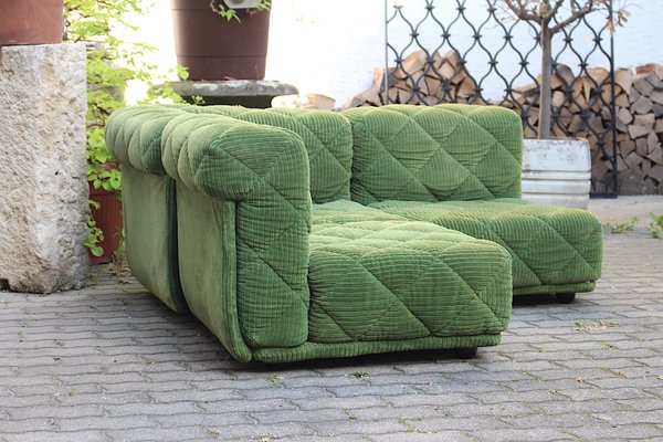 Space Age Green Modular Sofa from Wittmann Austria 1970s Set of 3
