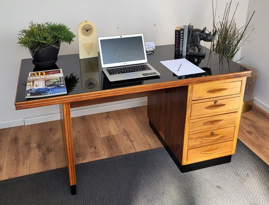 Walnut brass desk store