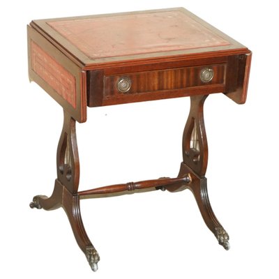 Oxblood Leather Extending Games Table from Bevan Funnell for sale at Pamono