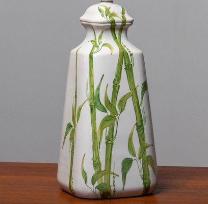 Hand Painted Lamp From Italy Viso Italy Hand Painted Blue Floral Art
