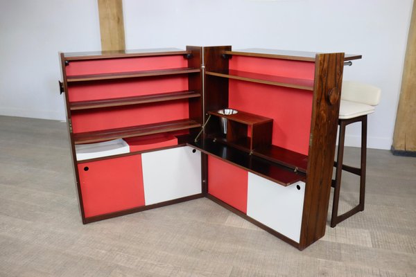 Folding Bar Cabinet Set by Johannes Andersen Erik Buch for Dyrlund Set of 4 for sale at Pamono