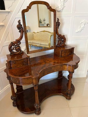 Fine Quality Antique Victorian Burr Walnut Dressing Table 1850 for sale at Pamono
