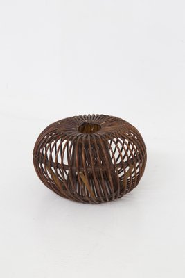 Vintage Italian Wicker Footstool 1950s