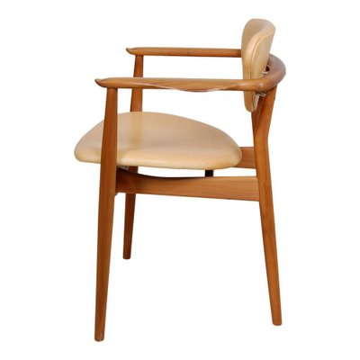Model 109 Armchair in Teak and Natural Leather by Finn Juhl 2000s for sale at Pamono