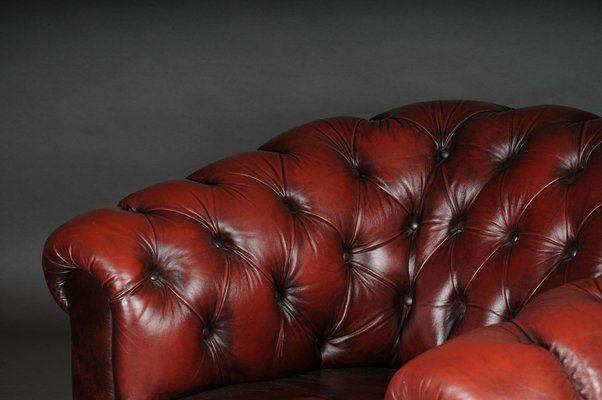 Chesterfield Club Chair in Bordeaux Red Leather England