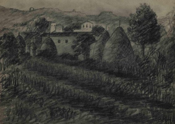 Charcoal Drawing Of Landscape