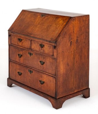 George I Bureau Desk Walnut Chest Drawers