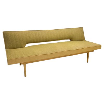 Mid Century Modern Yellow Sofa Bed Original Fabric Italy 1960s