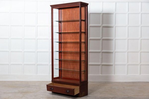 19th Century English Oak Glazed Museum Display Cabinet 1890s for sale at Pamono