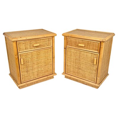 Wicker rattan nightstands store