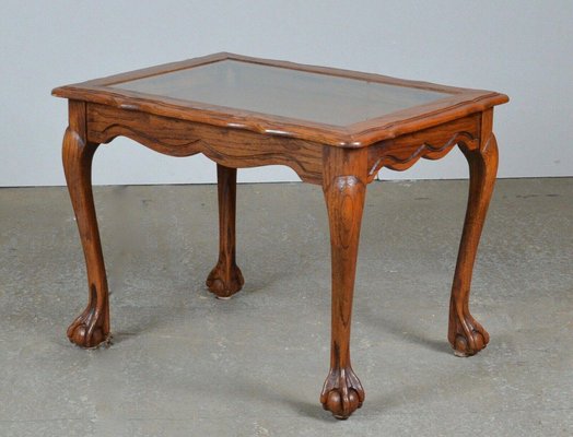 Antique Victorian Walnut Side Table with Ball Claw Feet