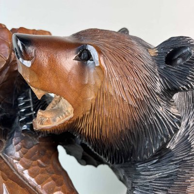 Hokkaido Kibori Kuma Bear Carving in Wood, Japan, 1950s for Hokkaido Kibori Kuma Bear Carving in Wood, Japan, 1950s for