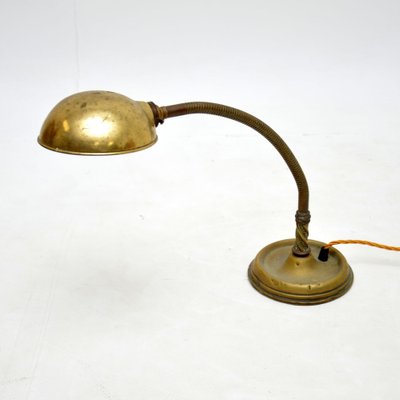 Antique Brass Goose Neck Desk Lamp 1910s for sale at Pamono