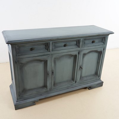Vintage Gray Wooden Credenza