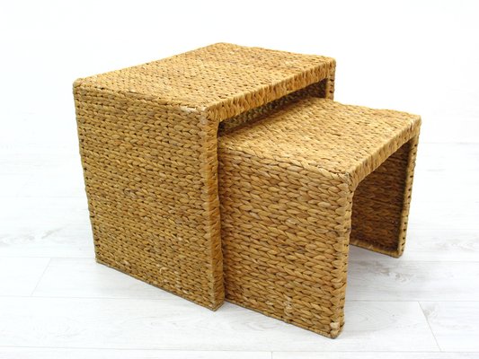 Vintage Banana Fiber Coffee Tables from Ikea 1980s Set of 2