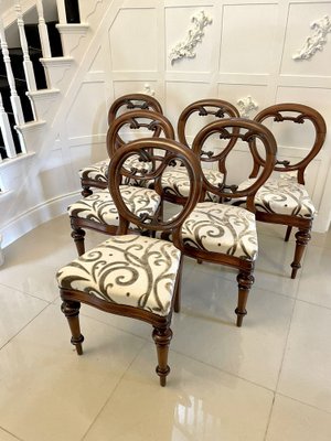 Victorian Mahogany Balloon Back Dining Chairs 1860s Set of 6