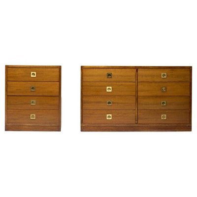 Chest of Drawers Set in Walnut 1965 Set of 2 for sale at Pamono