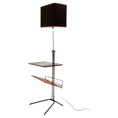 Floor lamp with glass table attached store