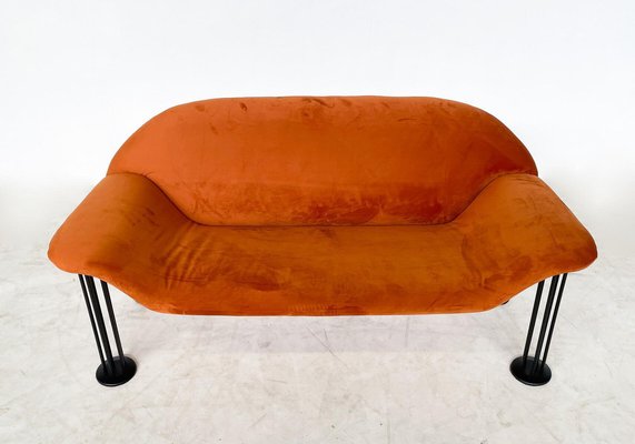 Orange mid century modern sofa store