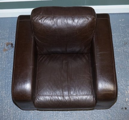 Vintage Chocolate Brown Leather Armchairs by Sofitalia Set of 2