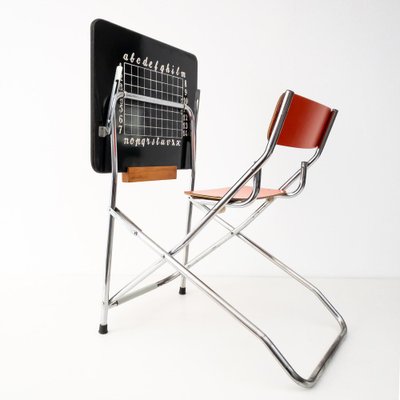 School Desk with Folding Chair, 1960s, Set of 2 for sale at School Desk with Folding Chair, 1960s, Set of 2 for sale at