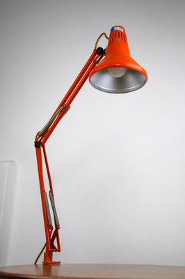Orange Adjustable Achitect Table Lamp by Tep 1970s