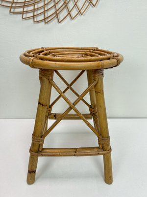French Bamboo Vanity Stool