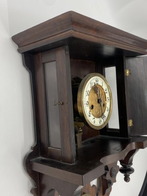 Antique German Wall Clock Antique German Miniature Oak Fusee Wall