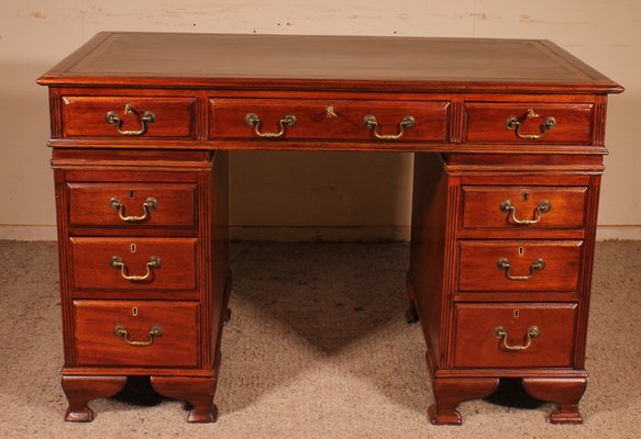 Small Mahogany Pedestal Desk 19th Century