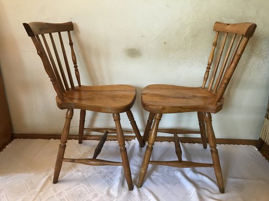 Vintage Wooden Chairs 1970s Set of 2